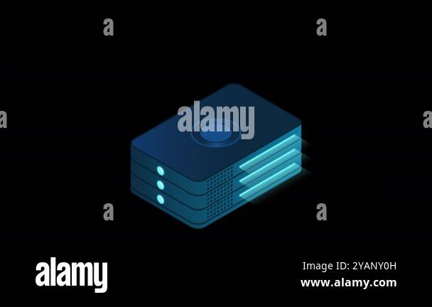 Isometric Cloud Database Animation Cloud Computing And File Cloud Storage Modern Technology