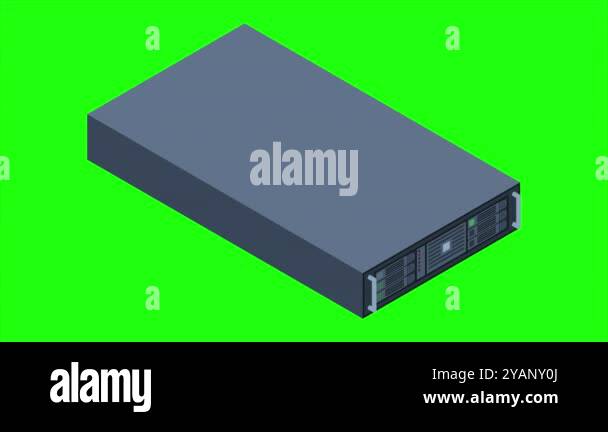 Isometric server animation. Server racks. Server boxes isolated ...