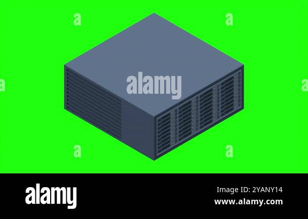 Isometric server animation. Server racks. Server boxes isolated ...