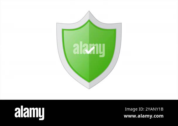 Green badge with shield and check mark animation. Right mark with ...