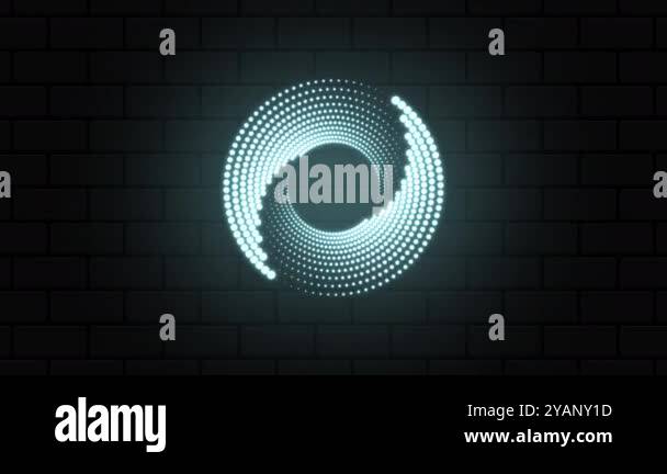 Glowing blue light ring. Futuristic loading circles and dots animation ...