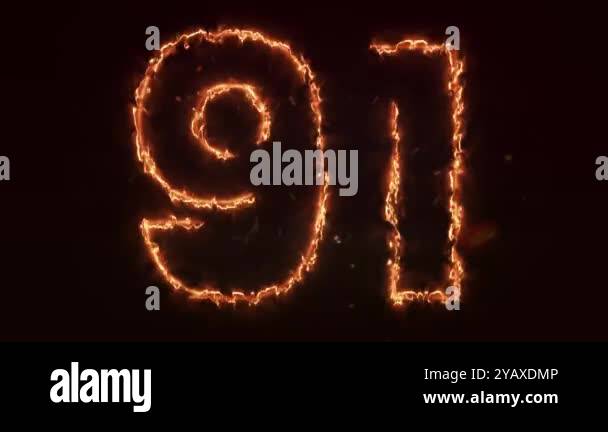 number 91 in neon light Stock Video Footage - Alamy