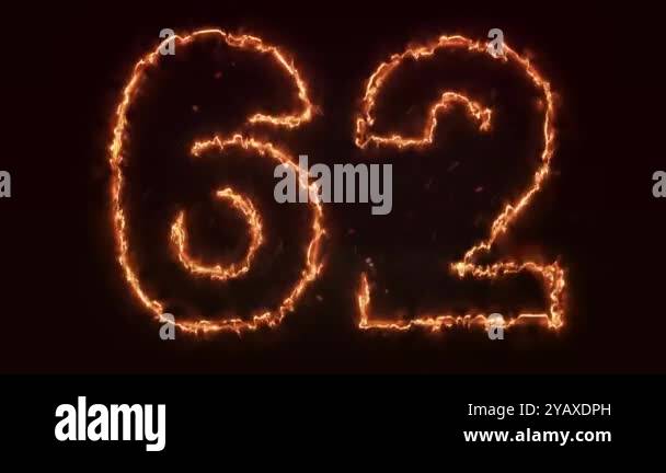 number 62 in neon light Stock Video Footage - Alamy