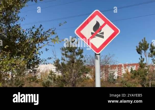 Sign warning fire risk area Stock Videos & Footage - HD and 4K Video ...