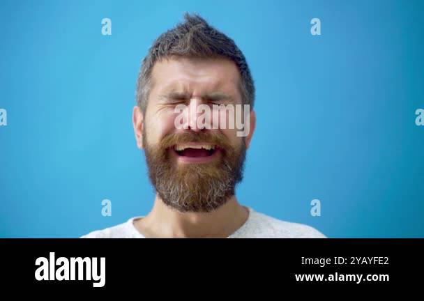 Cry emotions face icons, character. Man Facial Emotions. Male Character ...