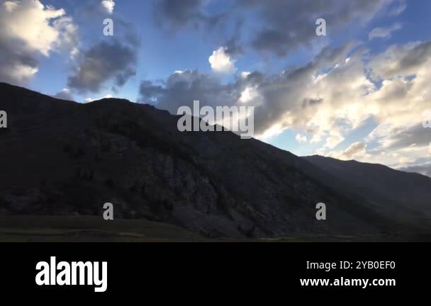 Cinematic Mountain Valley Landscape with Beautiful Sky, Colorful ...
