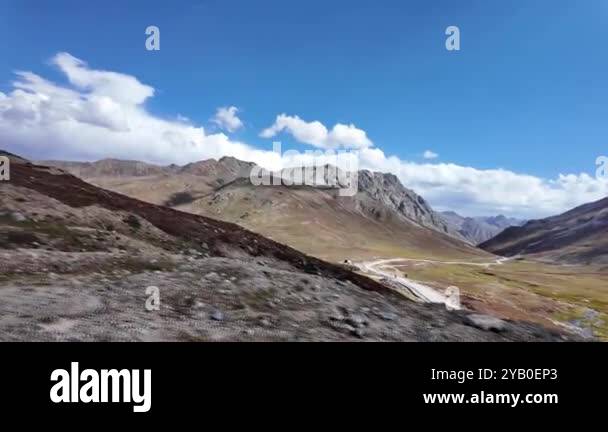 4K Mountain Landscape Roadside View of Lush Green Mountains, Dramatic ...