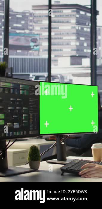 Vertical Video Admin Using Multi Monitor Green Screen Pc To Create Machine Learning Models That