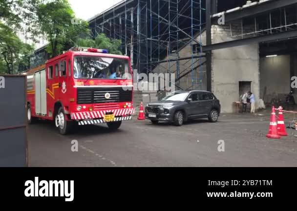 Bombay Exhibition Centre, Mumbai, 27 September 2024. Fire engine ...