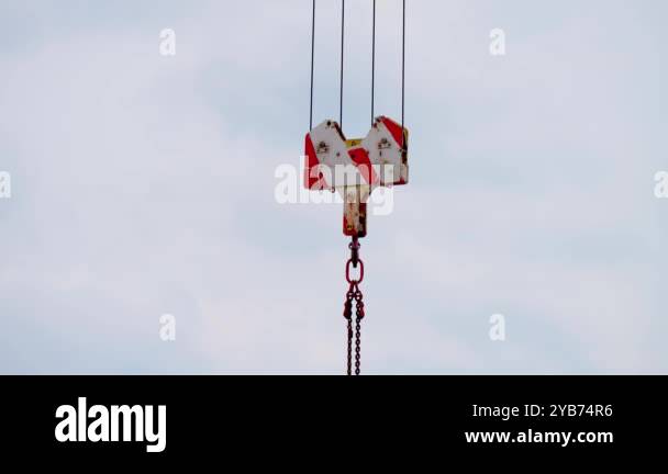 Metal crane hook. Industrial concept. Logistics and heavy lifting ...
