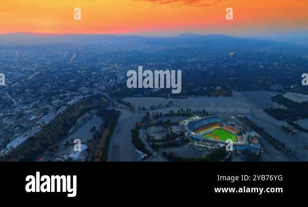 Dodger Stadium in Los Angeles, California, USA. Densely populated ...