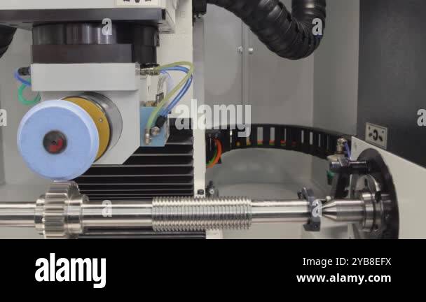 Automated CNC Machine Gear Shaft Metal Production Workshop Stock Video ...