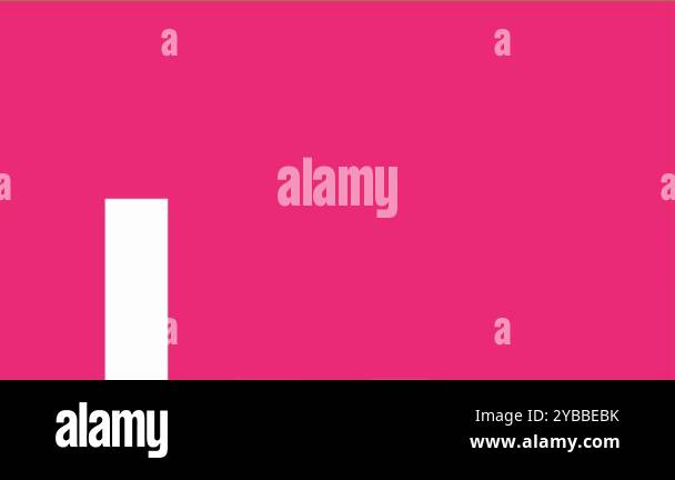 White Bar Graph Animation Video isolated on pink color background. 4K ...