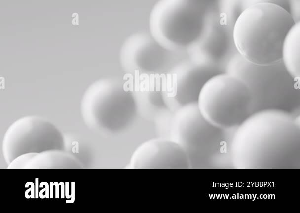 Stream gray balls grey abstract drops metaballs meta orbs spheres pearls particles flying moving ...