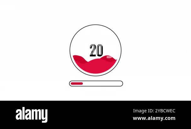 Modern filling Circle Loading loop animation on the white background. 4K resolution video of ...