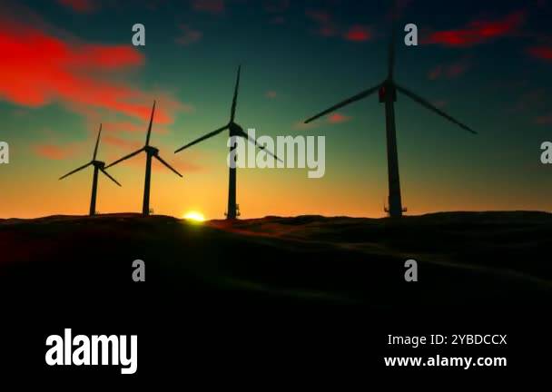 Windmill sunset sky landscape Stock Videos & Footage - HD and 4K Video ...