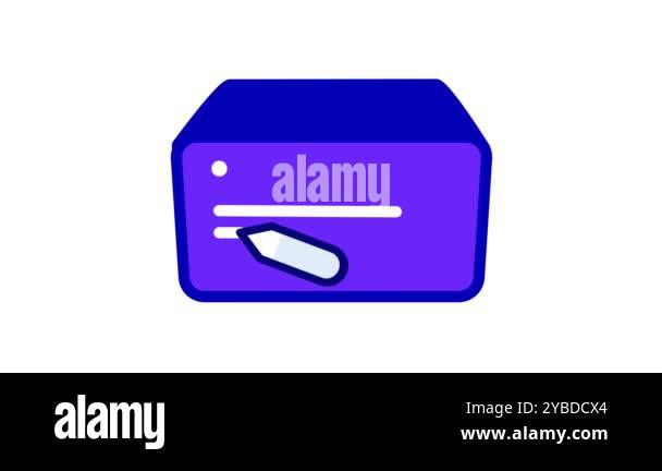 Looping animation of pen, notes, book, notebook, paper for memo or ...