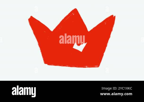 Hand drawn crown shape in sketch doodle style. Set 2d cartoon animation ...