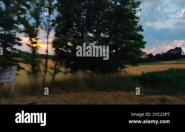 4k Changing scenery outside the cities on a scenic train ride across ...