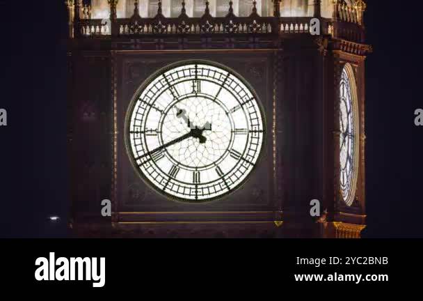 timelapse of the iconic big ben in london, england with the clock face ...