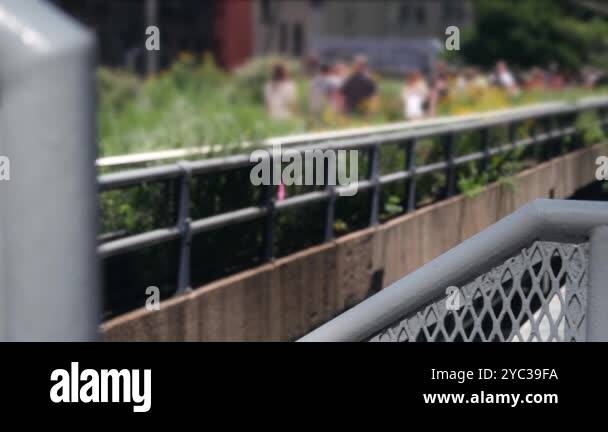 New York City High Line elevated greenway, Manhattan Midtown, USA ...