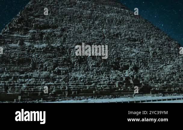 Egypt Giza Pyramid of Khafre and Milky Way Galaxy Tilt Up Stock Video ...