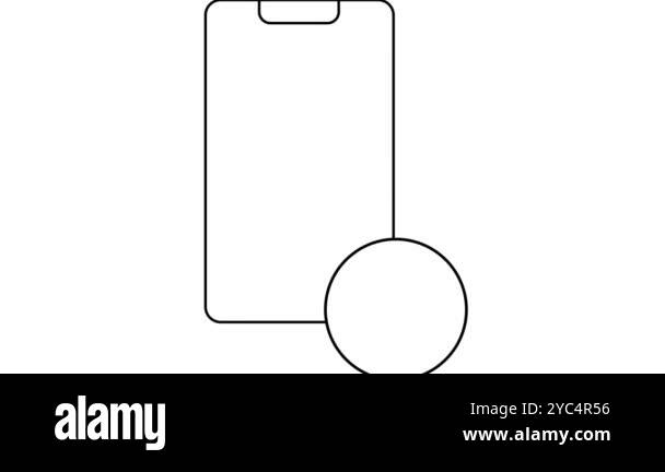 line art vector of mobile phone icon Stock Video Footage - Alamy