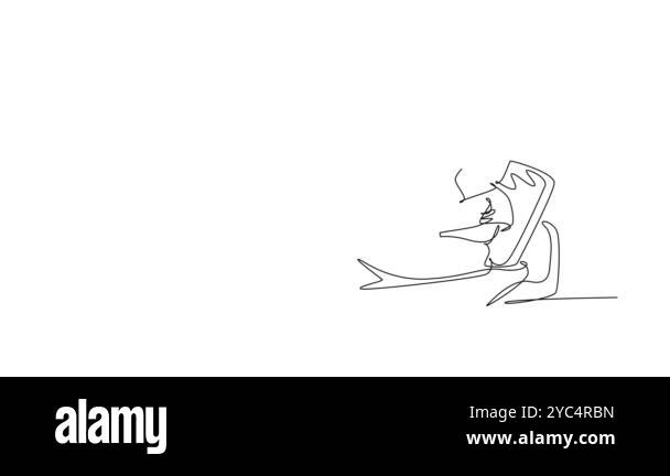 Animated self drawing of continuous line draw male doctor showing ...