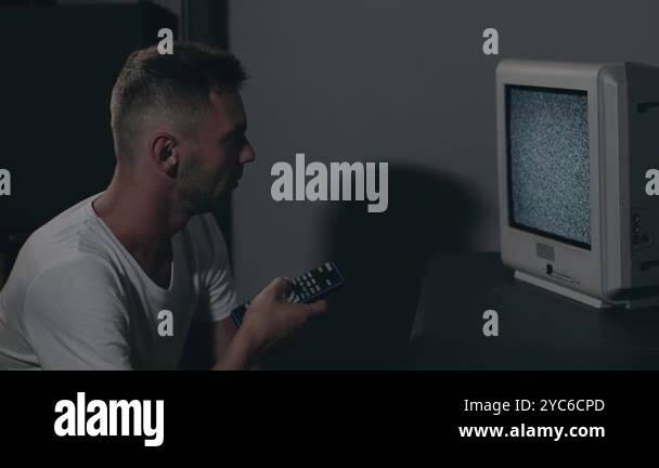 Broken Television or TV Propaganda. Mind Control - Zombified Man in ...