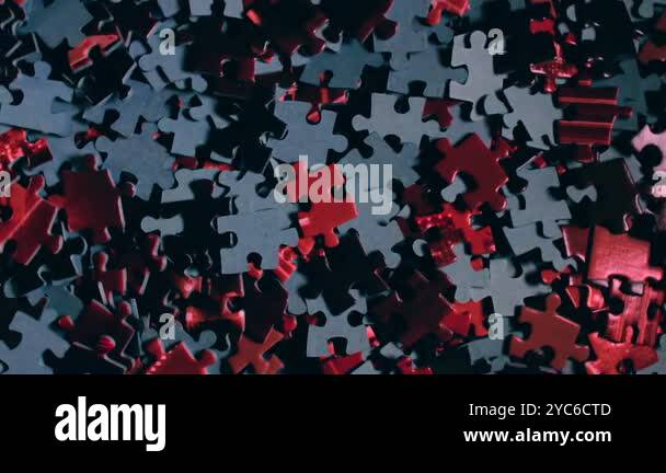 Background of Colored Puzzle Pieces that Slowly Rotating Clockwise ...