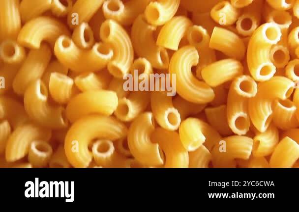 Uncooked Chifferi Rigati Pasta - Top View, Low Key Light. Fat and ...