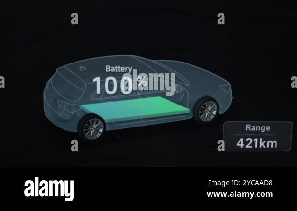 Battery icon indication of charging. Electric car charger. Animation of ...