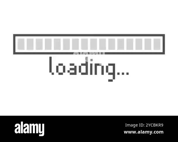 Animated video loading counter bar game 8bit pixel art process progress ...