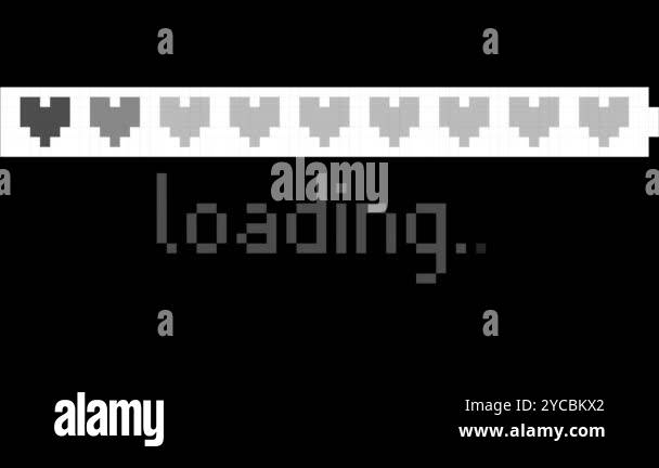 Animated video heart life loading counter bar game 8bit pixel art ...