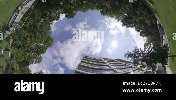 The video begins with a view of the sky from the ground through a ...