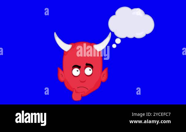 video animation emoji face demon character cartoon illustration, in a ...