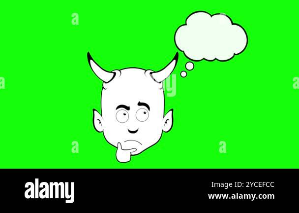 video drawing animation emoji face demon character cartoon illustration ...