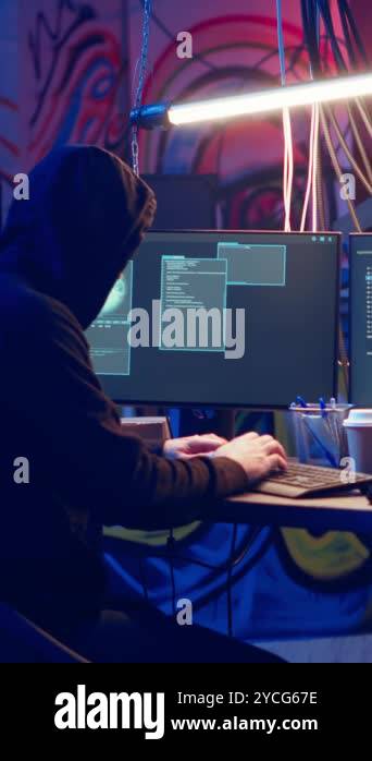 Vertical Video Hacker Leaves Secret Base After Finishing Using Exploits