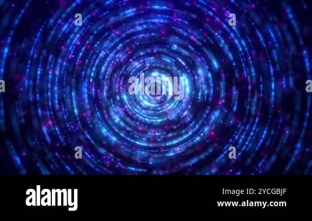 Abstract round circles of particles creating a magical ball of bright ...