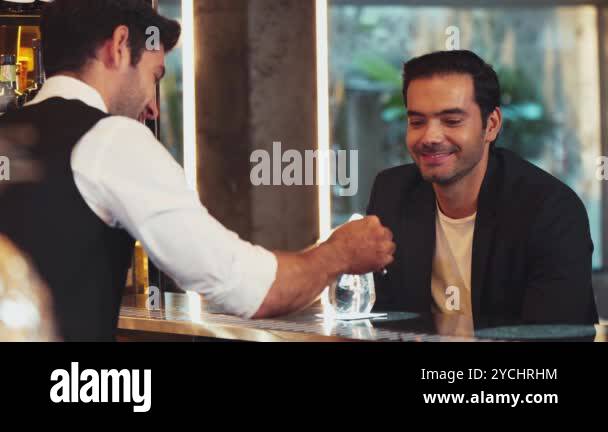 Serving welcome refreshing drink of fizzy tonic or soda garnish with ...