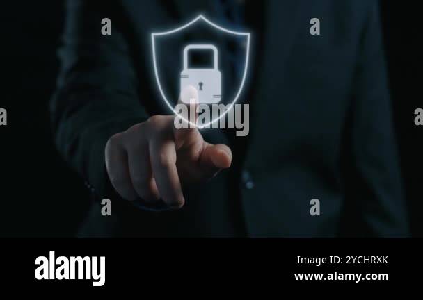 Business person explore the core of cyber security. Delve into cyber ... Business person explore the core of cyber security. Delve into cyber ...
