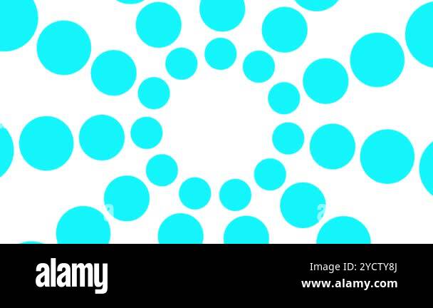 Animated increasing blue dots circles from the center. Abstract ...