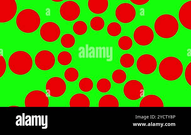 Animated increasing red dots circles from the center. Abstract ...