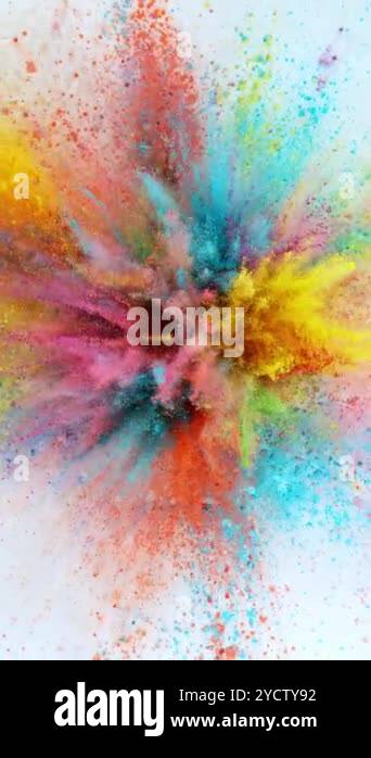 Super Slow Motion Shot of Color Powder Explosion Isolated on White ...