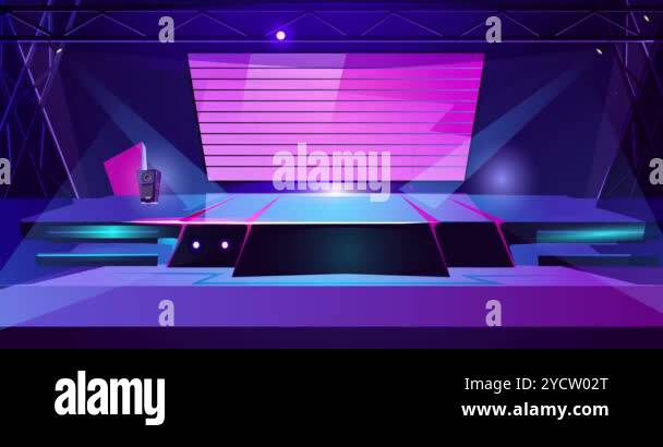 Concert stage with screen. Moving banner with scene for performances ...