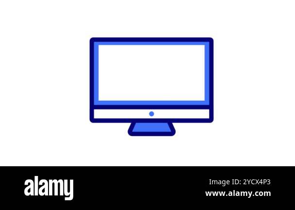Looping animation of Monitor, PC, Laptop, Computer to displaying visual ...