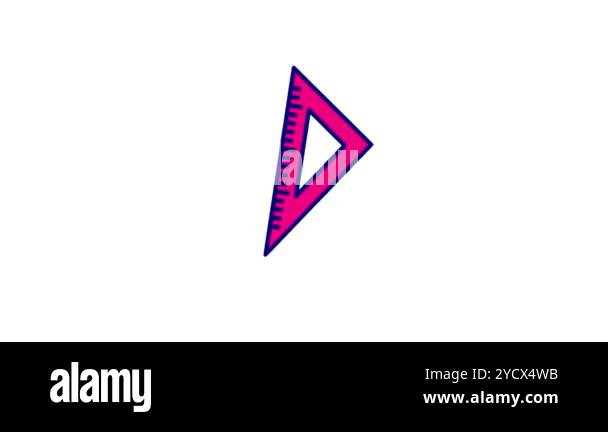 Looping animation of ruler stationary, for measurement, create shape ...