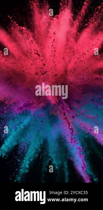 Super Slow Motion of Colored Powder Explosion. Filmed on High Speed ...
