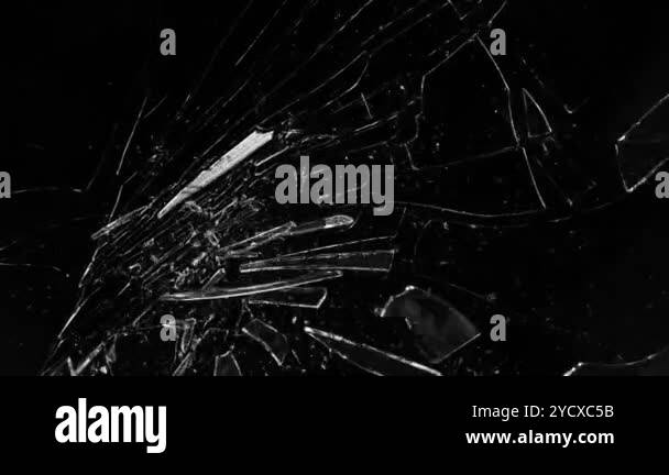Pieces demolished shattered glass isolated Stock Videos & Footage - HD ...