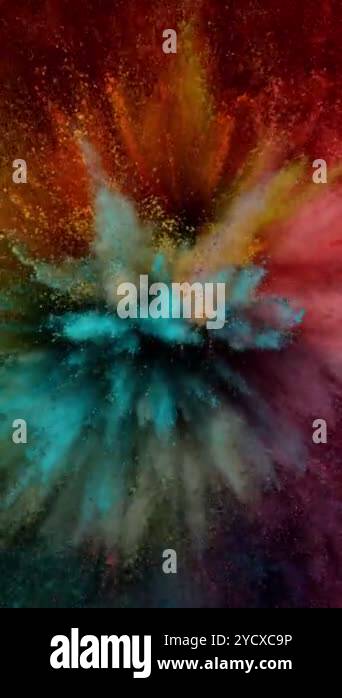 Super Slow Motion of Colored Powder Explosion. Filmed on High Speed ...